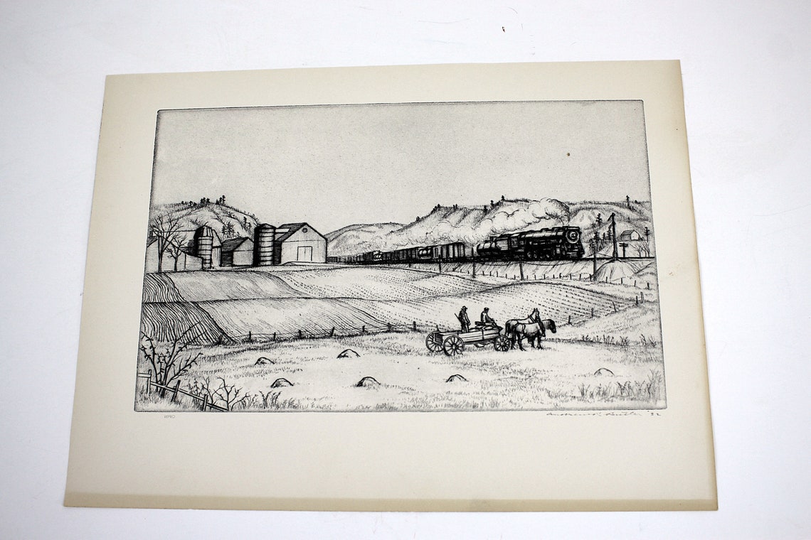 1939 Set of 2 Andrew Butler Lithograph Prints Artist Signed in | Etsy