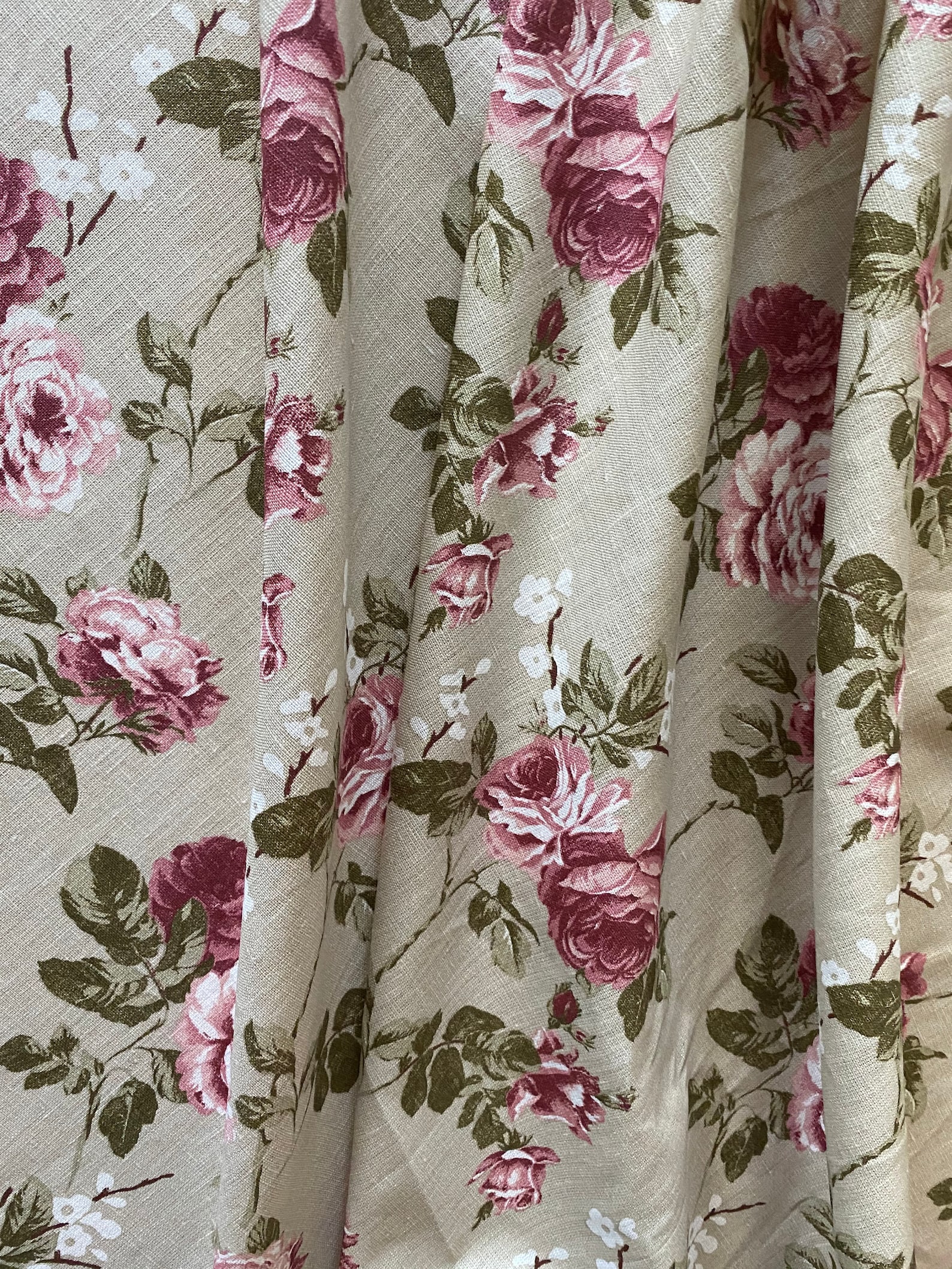 Linen Curtains Shabby Chic Curtains Rose Curtains Floral - Etsy