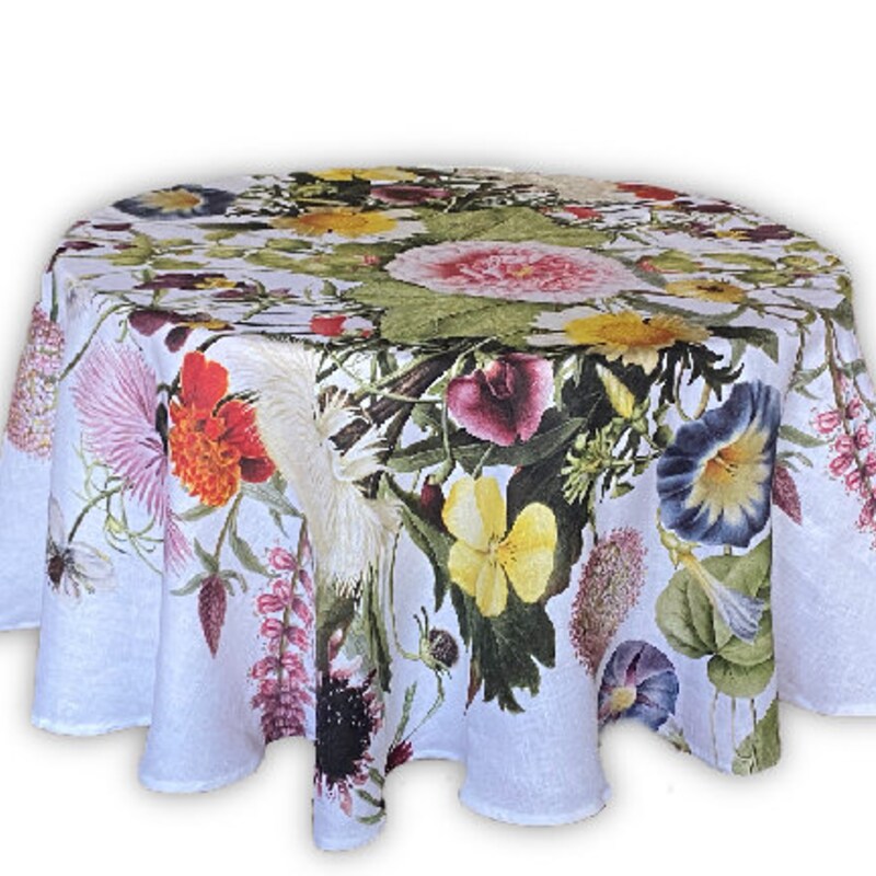 Round Linen Tablecloth - Etsy