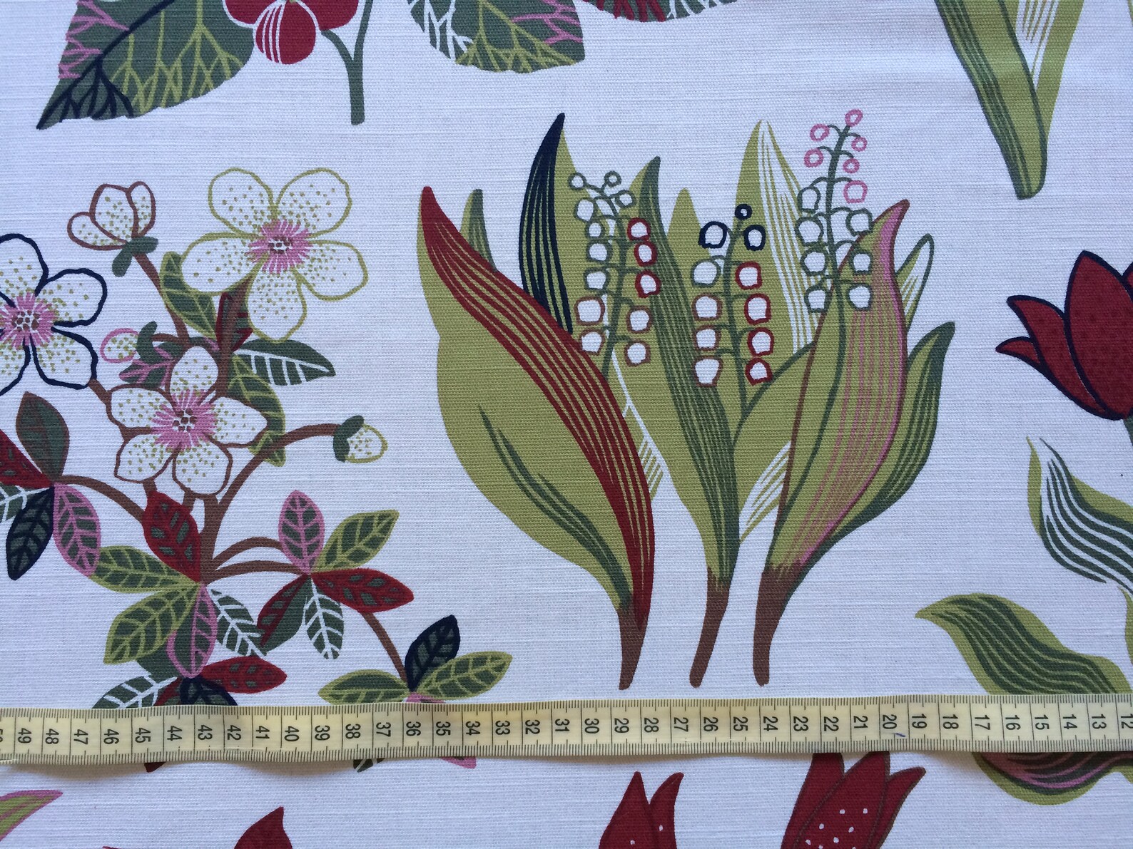 Scandinavian Cotton Fabric Floral Cotton Canvas 59 Inches - Etsy