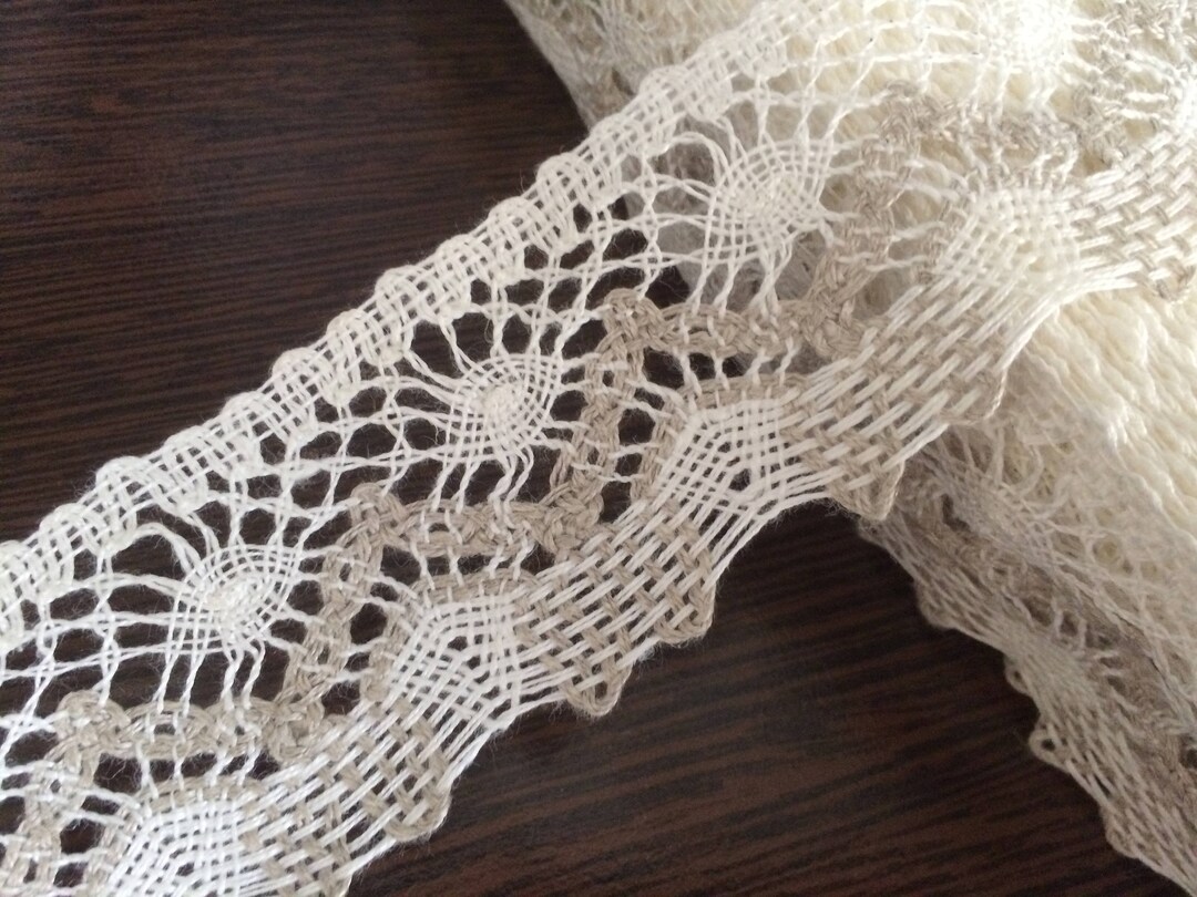 LINEN Lace Trim 100% LINEN 1.57 40 Mm Wide - Etsy