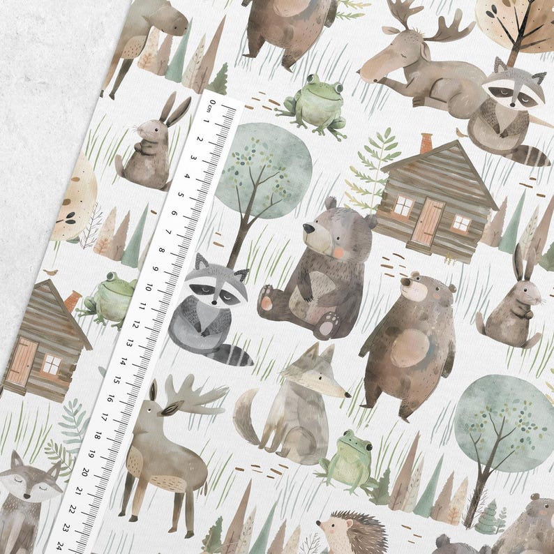 Forest Animals Into the Woods Fabric Premium Cotton Fabric for Sewing ...