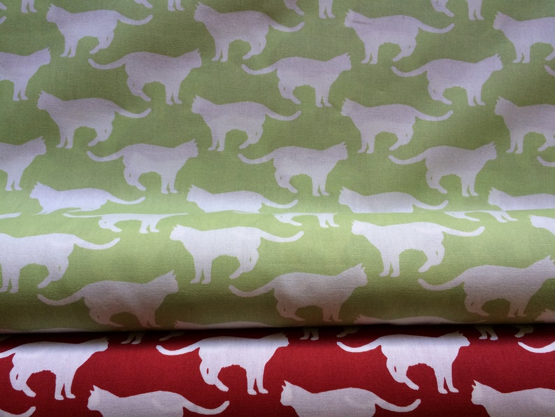 Scandinavian Fabric Swedish Cotton Canvas Fabric Cats / Red | Etsy