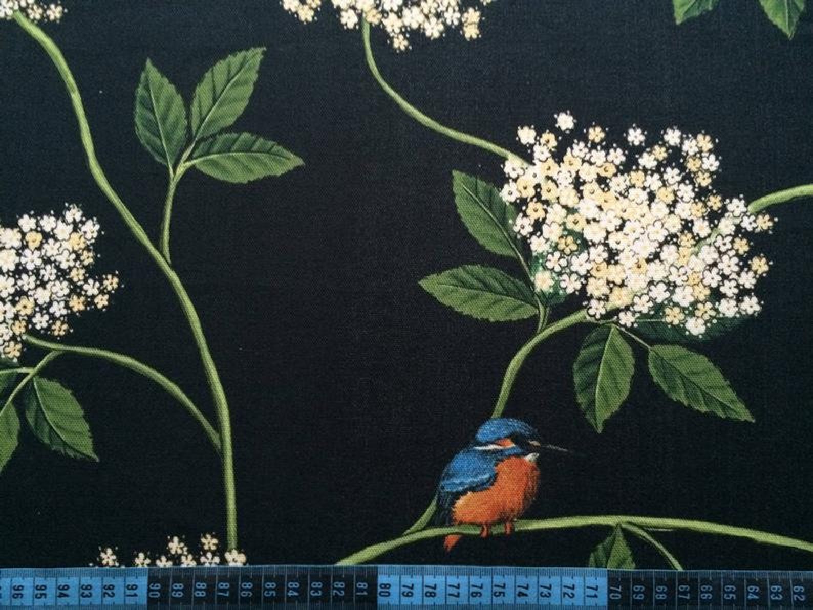 Swedish Cotton fabric Scandinavian fabric Birds Plants Home | Etsy