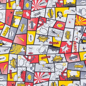 Cotton Fabric Comics Red - Lightweight Cotton - 150 Cm (59'') Wide - Etsy