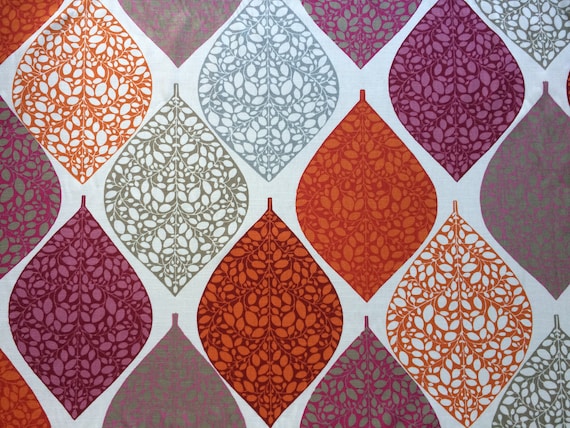 Scandinavian Cotton Fabric Geometric Print Orange Heavy Cotton - Etsy