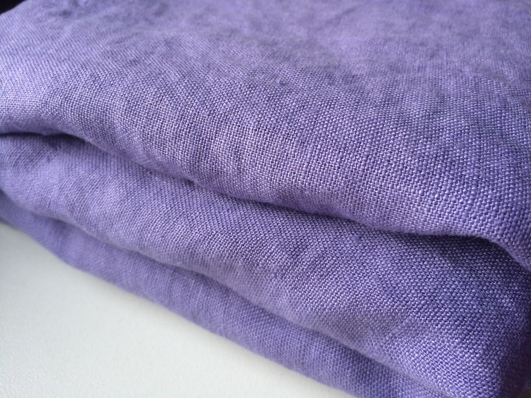Linen Fabric Soft Stone Washed Linen Fabric Lavender - Lilac - 145 Cm ...