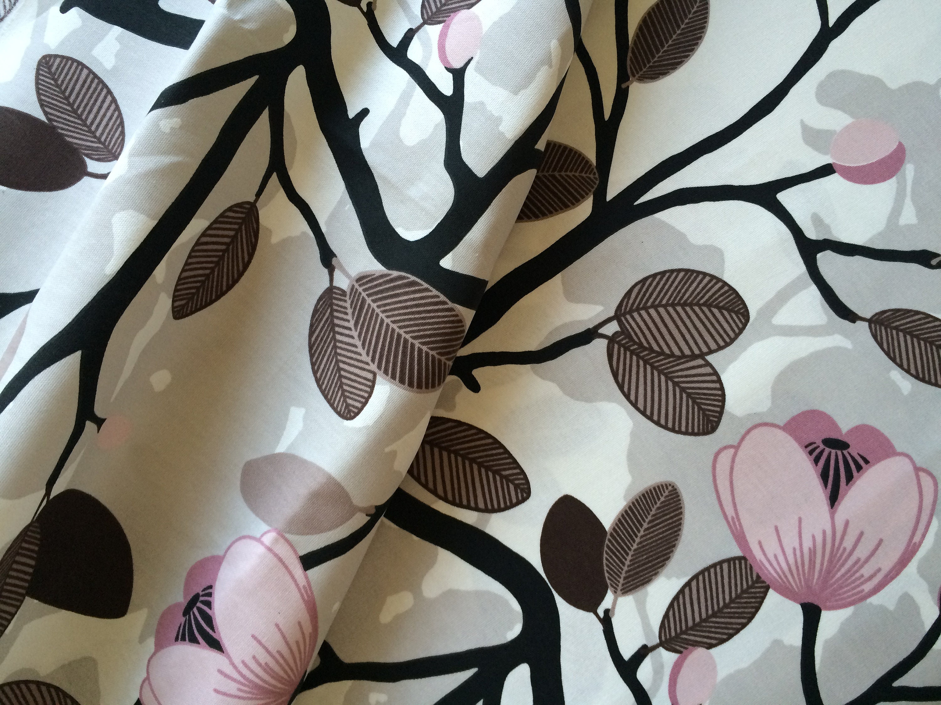 Scandinavian Cotton Fabric Ofelia Pink Floral Magnolia - Etsy