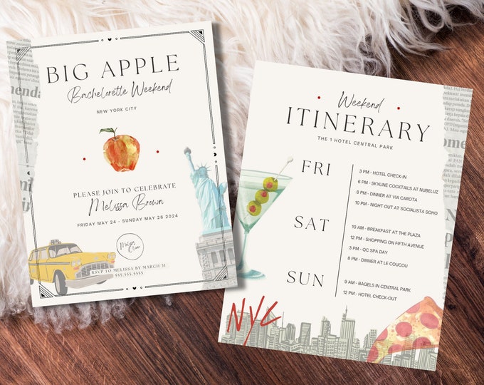 New York Wedding Invitation, Manhattan City Skyline Wedding Invite ...