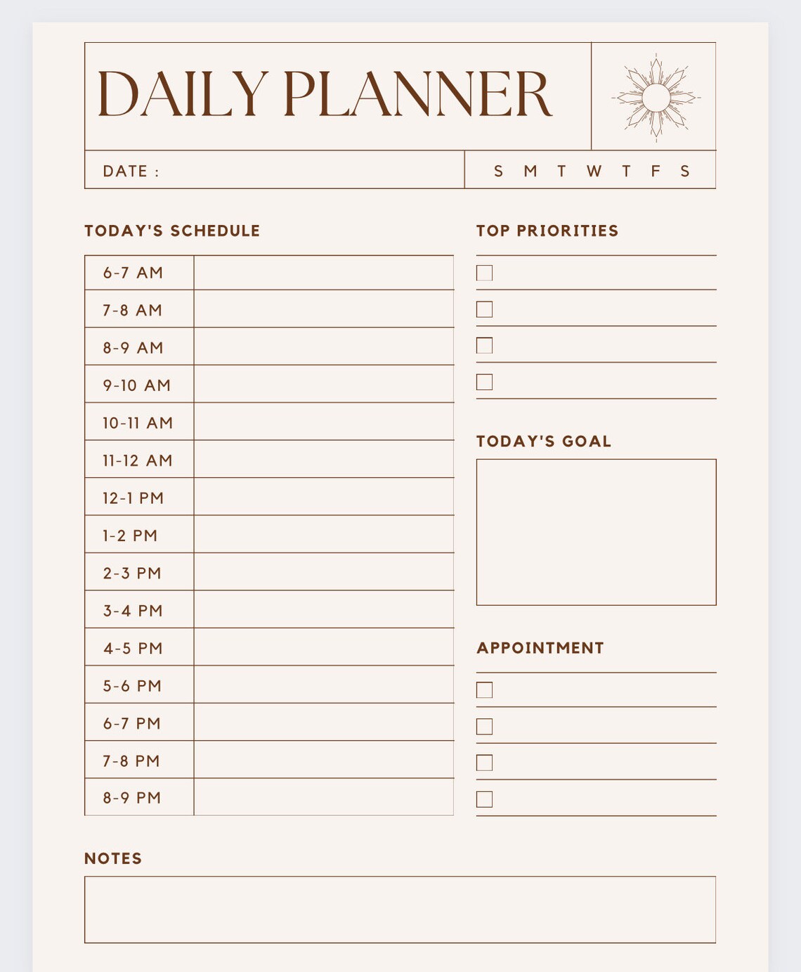 Digital Daily Planner Template - Etsy
