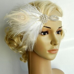 Flapper Feather Headband Headpiece Hairpiece Great Gatsby 1920s Flapper ...