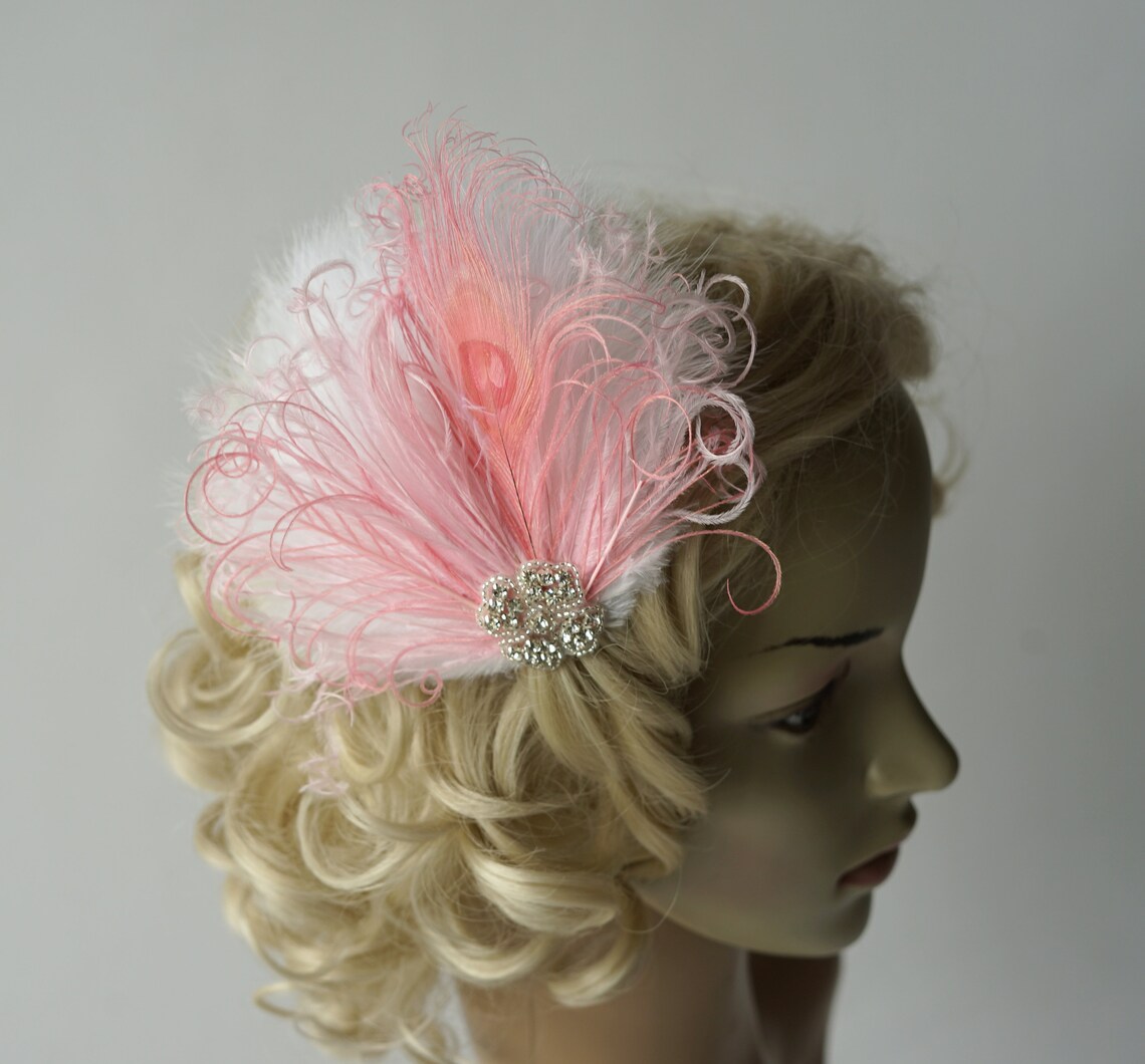 Rose Light Pink Fascinator Downton Abbey 1920's Flapper | Etsy