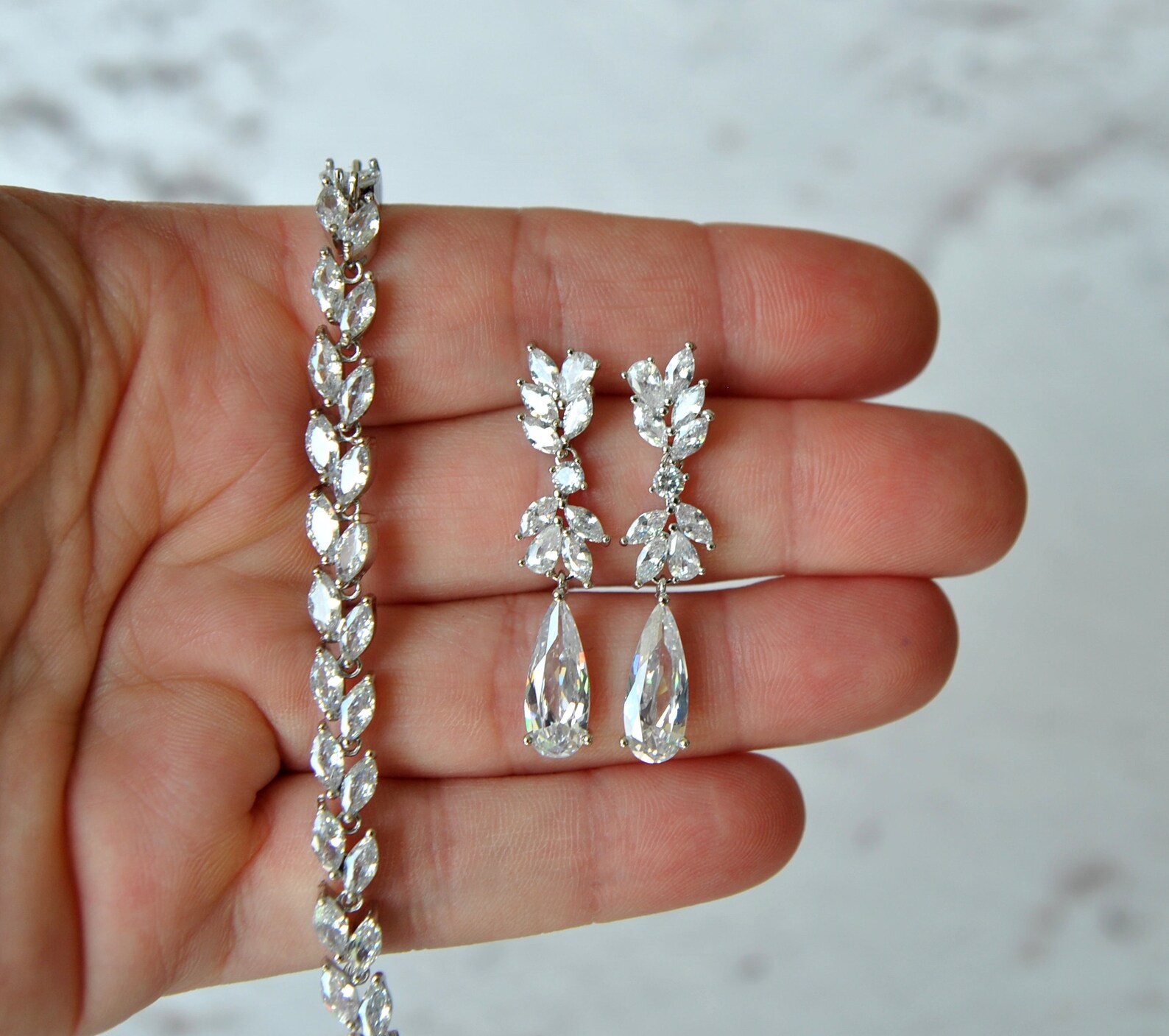 GRACIE Crystal Bridal Earrings, Wedding Earrings, Long Bridal ...