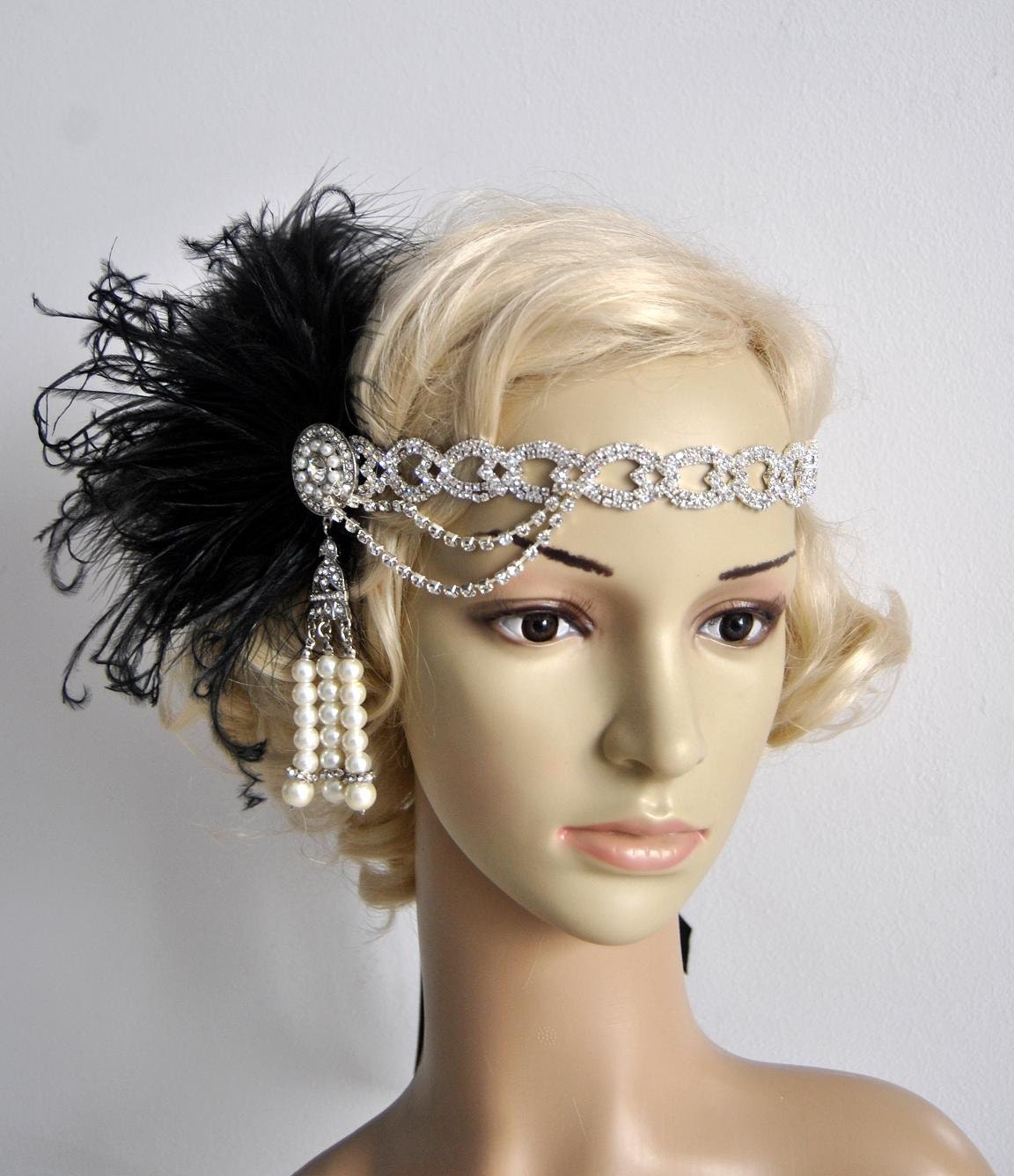 The Great Gatsby 20's Rhinestone Pearls Flapper | Etsy