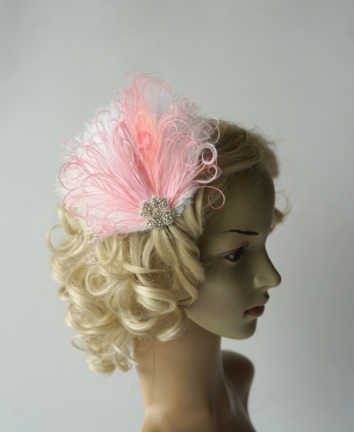 Rose Light Pink Fascinator Downton Abbey 1920's Flapper | Etsy