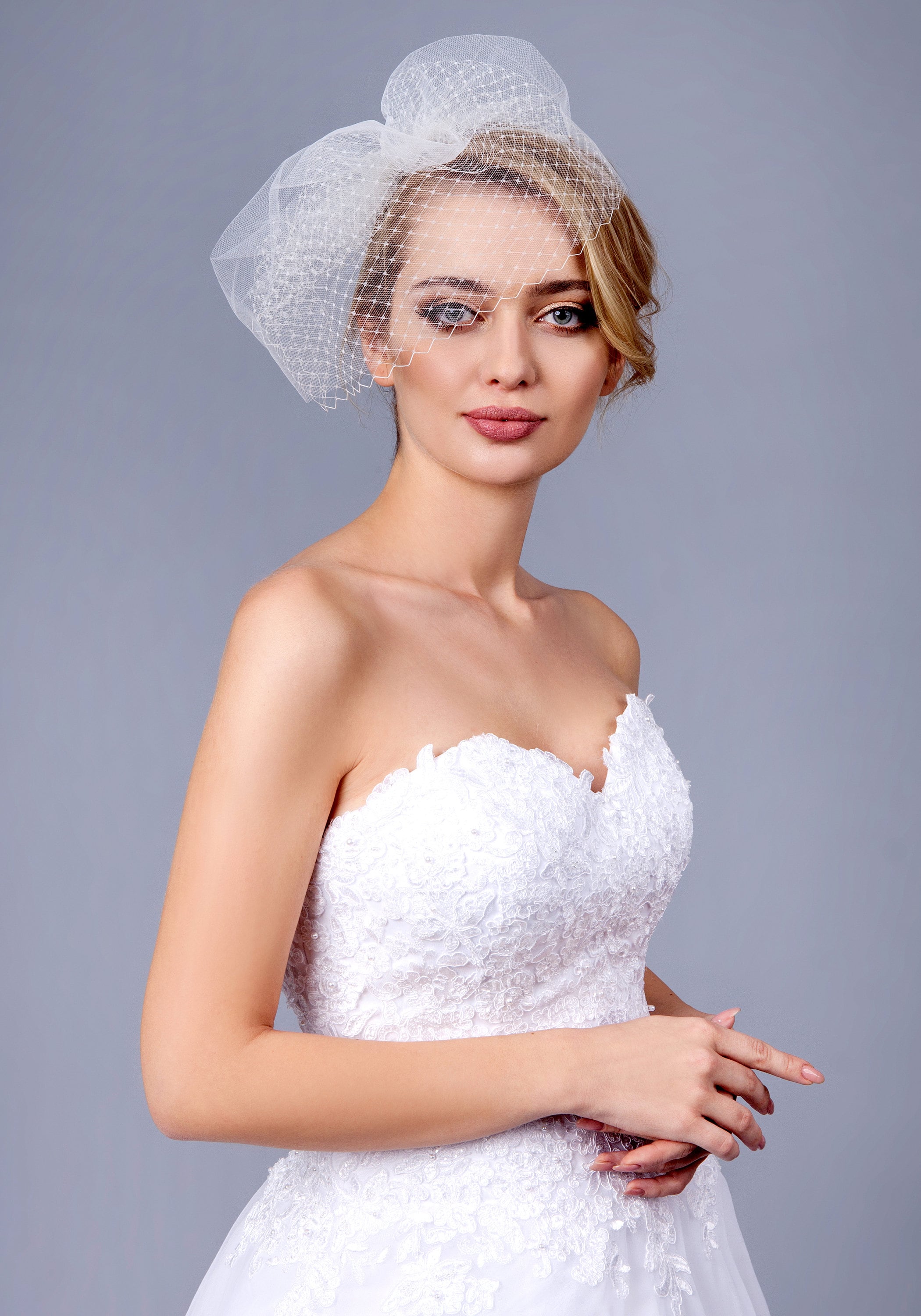 Full Double Layer Bandeau Birdcage Veil Bandeau Veil - Etsy