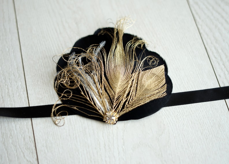 Gold Black Crystal Corsage Gatsby 1920s Wedding Wristlet - Etsy