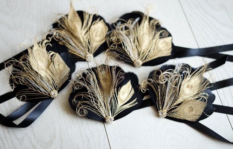 Gold Black Crystal Corsage Gatsby 1920s Wedding Wristlet - Etsy