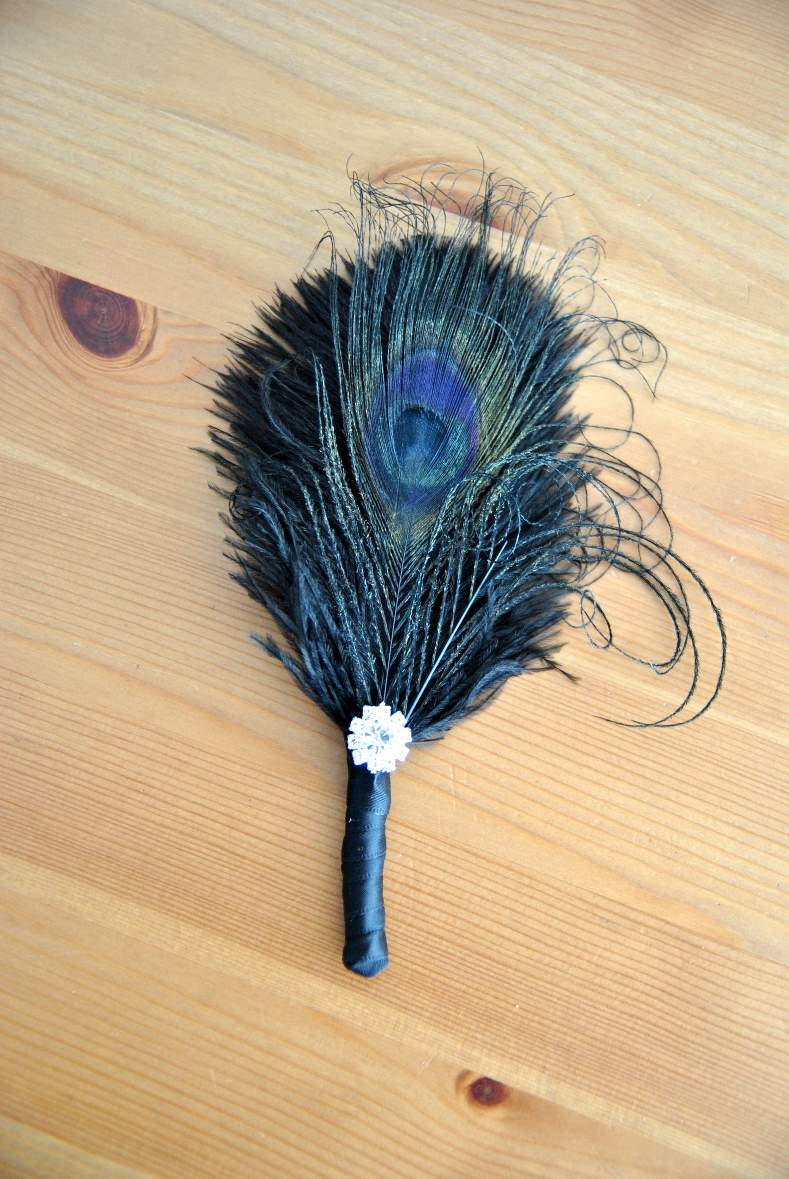 Back Bridal Feather Fan Alternative Ostrich Feather Fan | Etsy