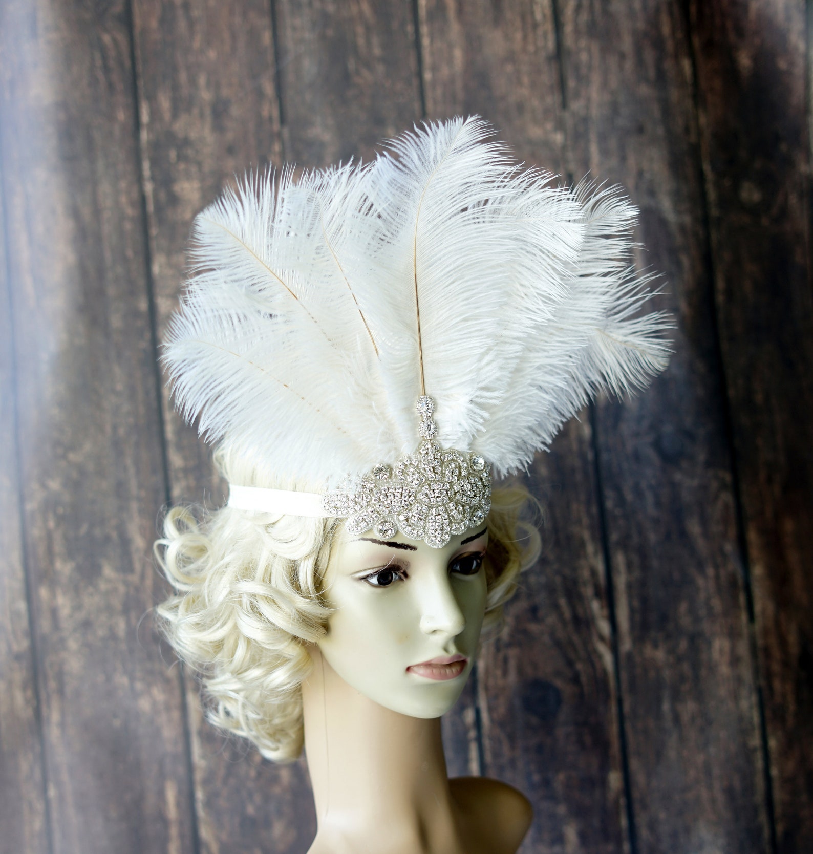 Feather Carnival Headdress Gatsby Flapper Headband, 1920's Flapper ...