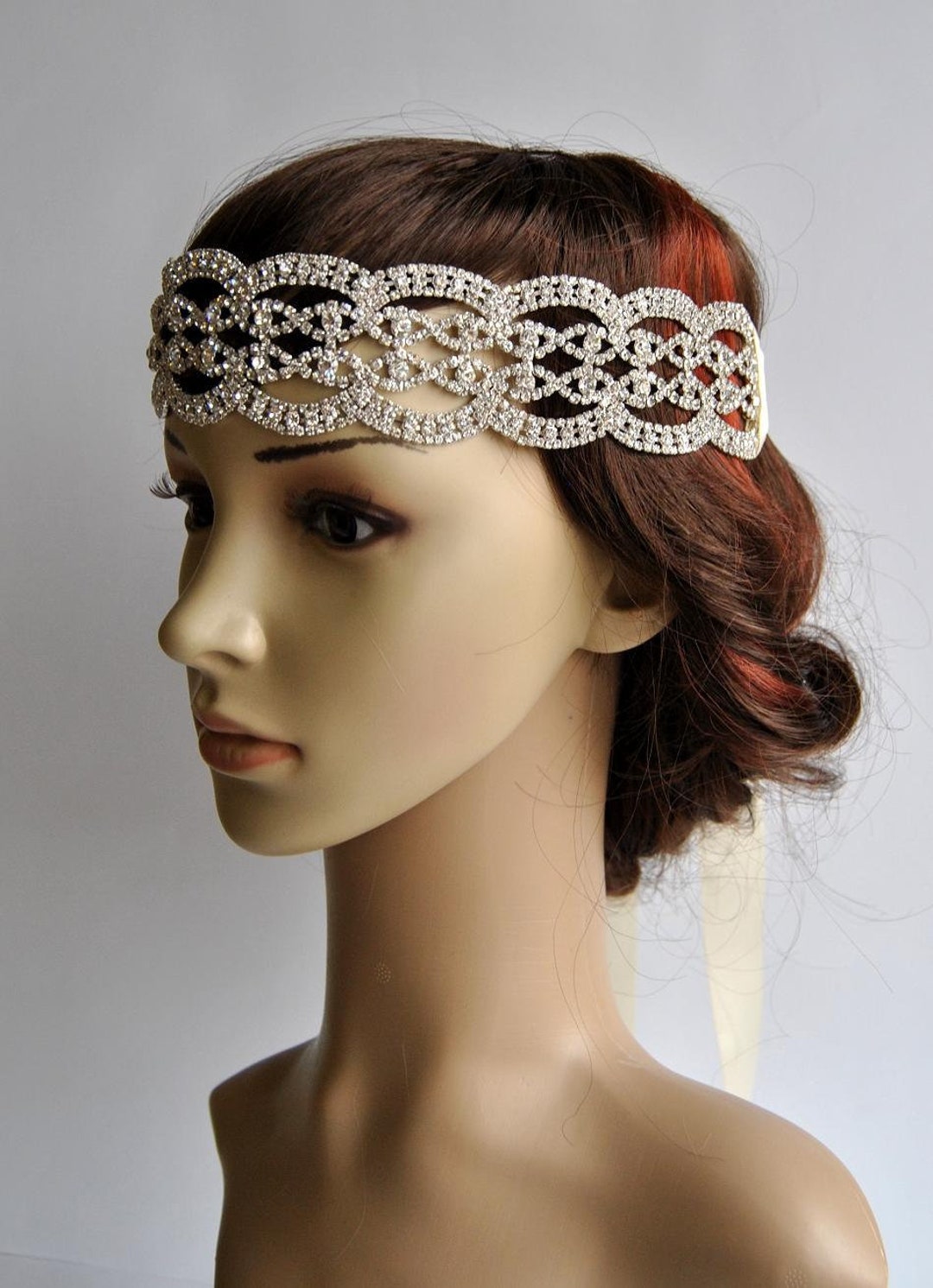 Glamour Rhinestone Flapper Gatsby Headband, Wedding Headband, Crystal ...