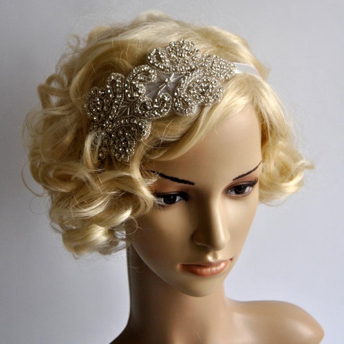 Pearl Rhinestone Flapper Gatsby Headband Wedding Bridal Etsy
