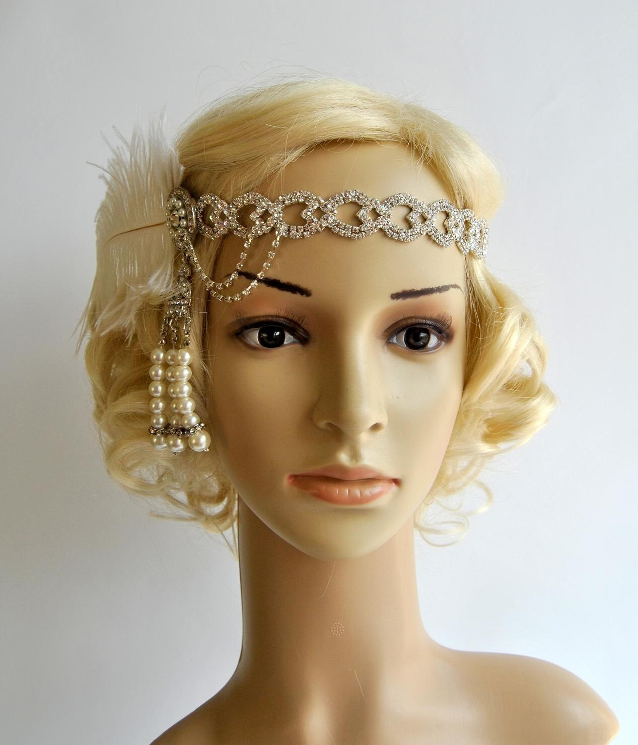 The Great Gatsby 20's Rhinestone Pearls Flapper | Etsy