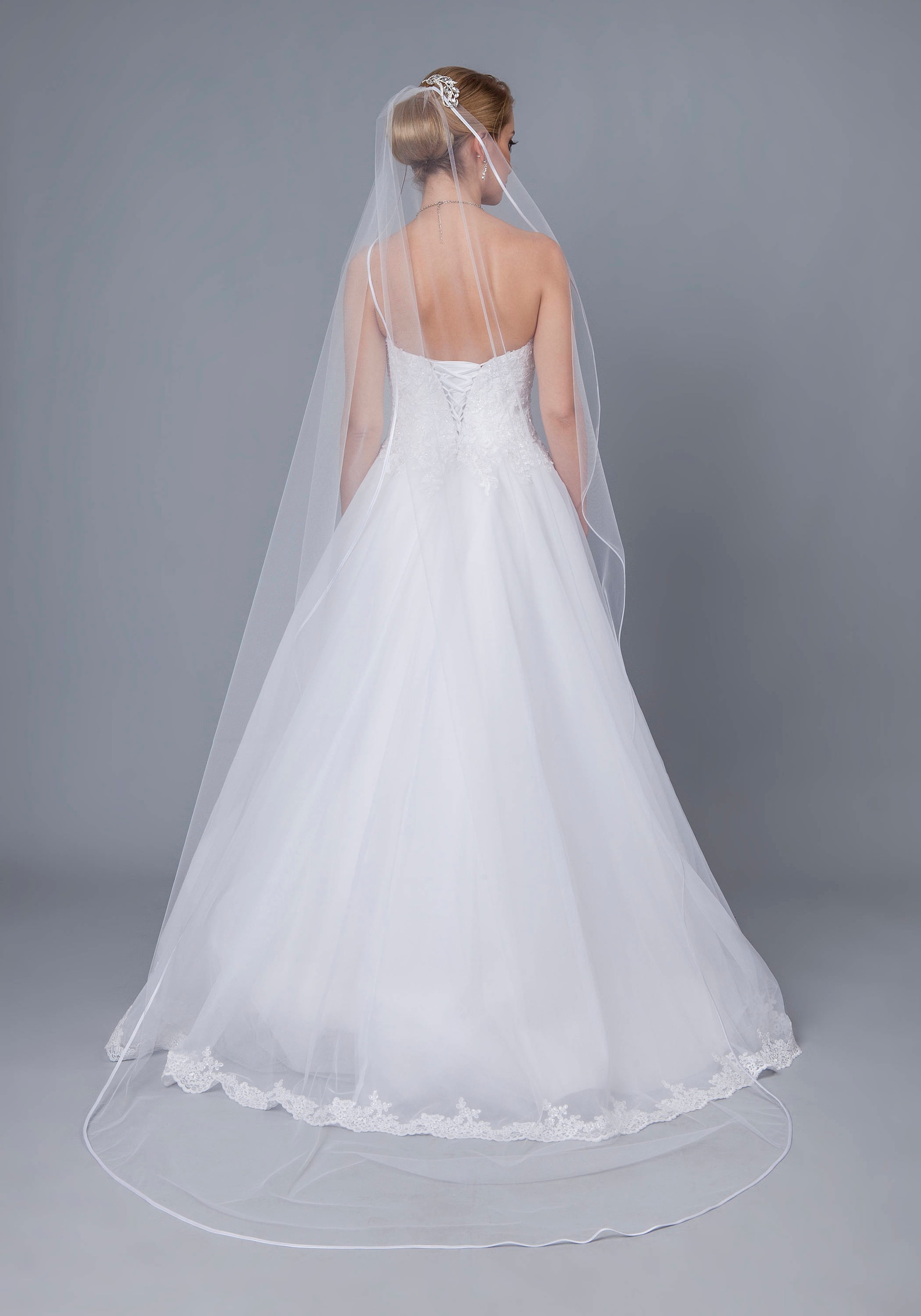 Soft Satin Ribbon Edge Veil Wedding Bridal Veil Ribbon Veil - Etsy