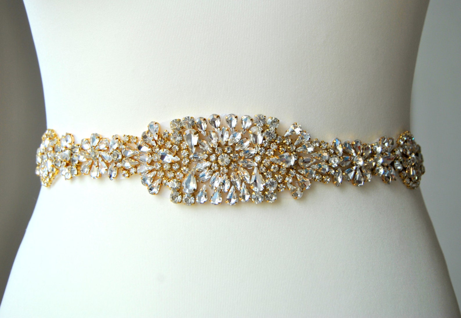 30 Gold Crystal Luxury Bridal Sashwedding Dress Sash - Etsy