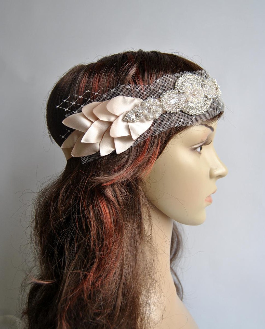 Petal Bridal 1920s Bandeau Headband,great Gatsby Headband, 1920s ...