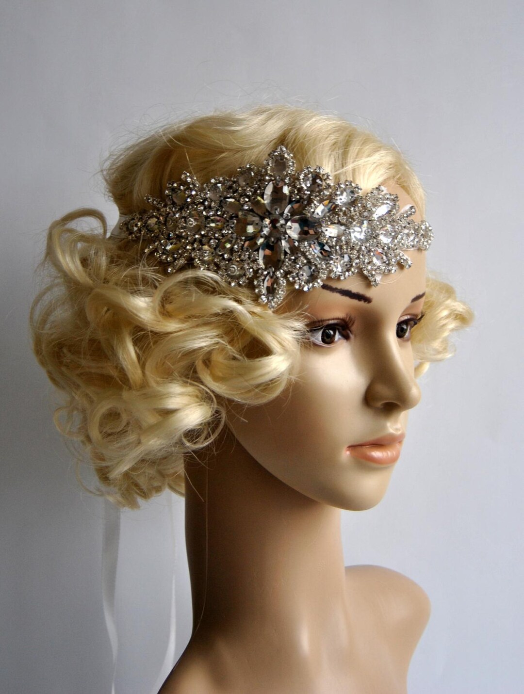 Glamour Rhinestone Flapper Gatsby Headband, Wedding Headband, Crystal ...