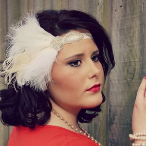 Flapper Feather Headband Headpiece Hairpiece Great Gatsby 1920s Flapper ...