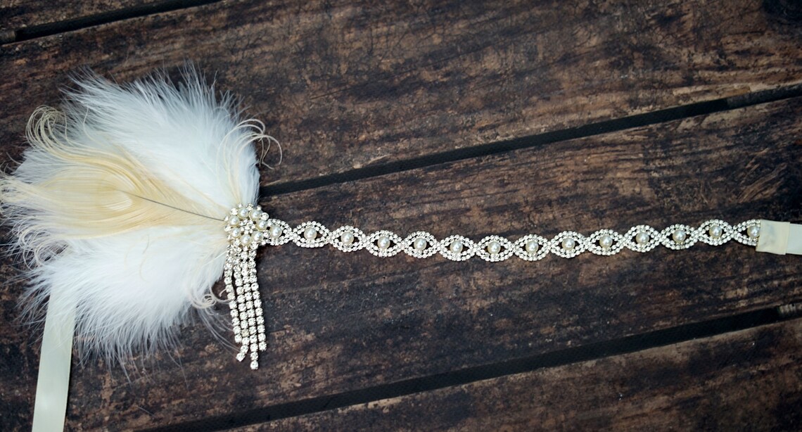 Pearl Flapper Headpiece Headbnad Great Gatsby Bridal 1920s - Etsy