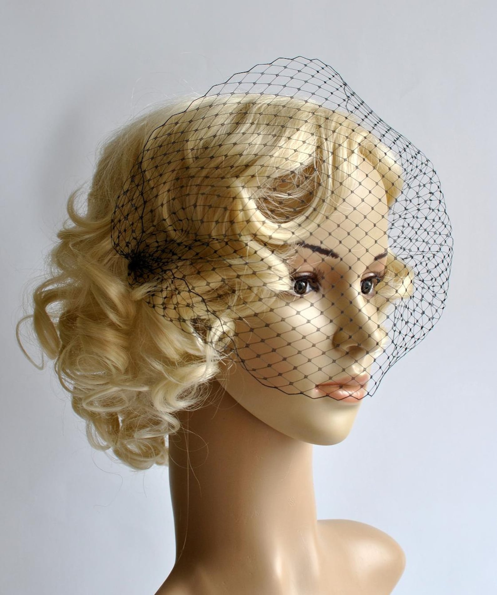 Black Bandeau Veil, Birdcage Veil, Wedding Veil, Bridal Veil, Russian ...