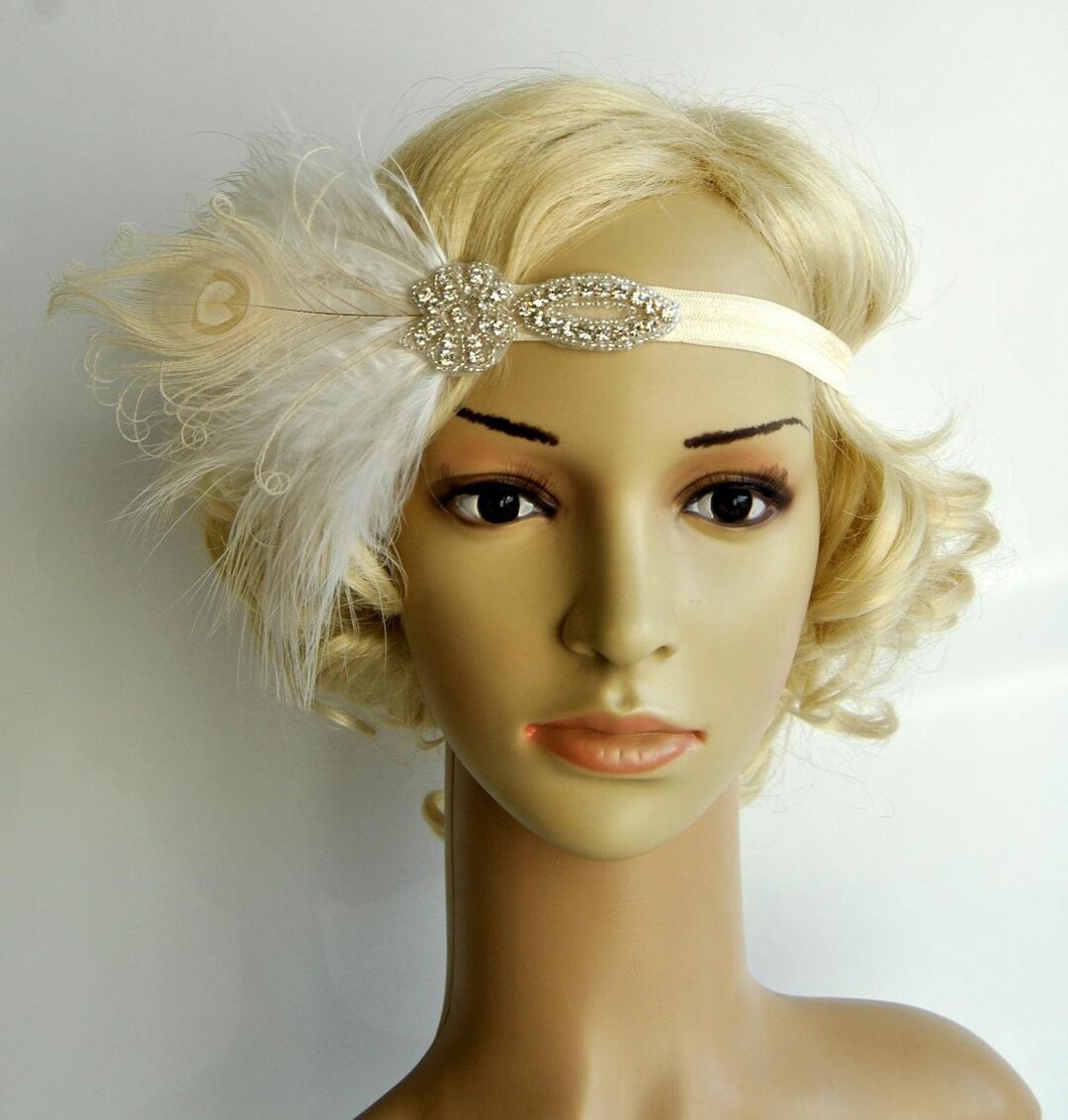 Flapper Feather Headband Headpiece Hairpiece Great Gatsby 1920s Flapper ...