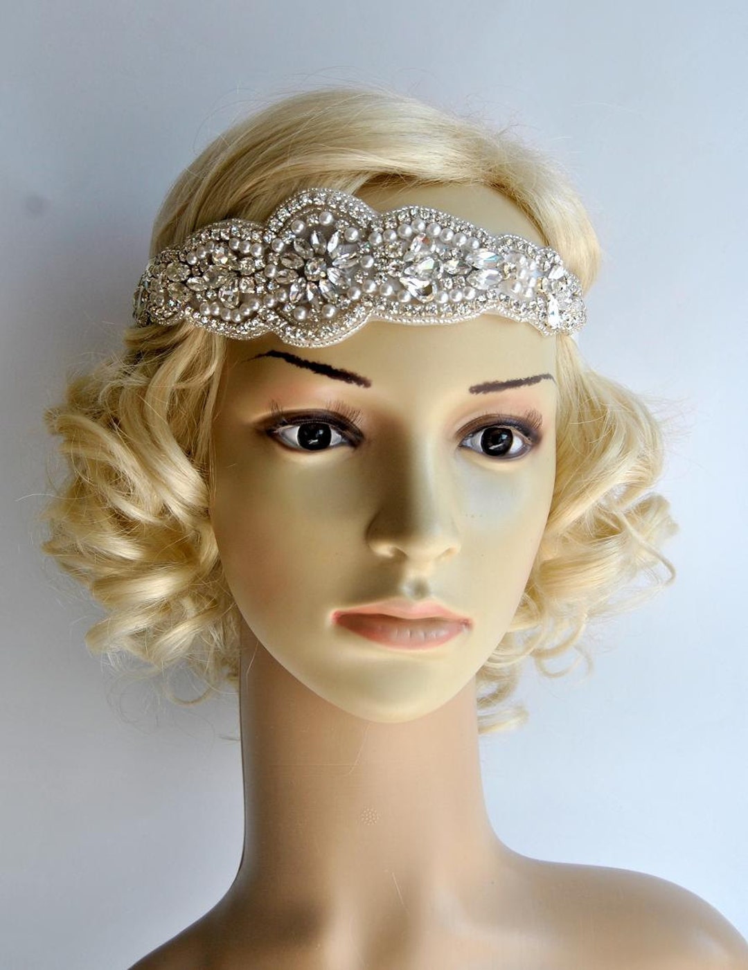Crystal Pearls Rhinestone, Flapper Gatsby Headband, Wedding Headband ...