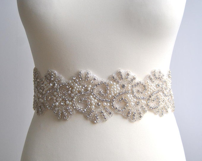 3" Flower Girl Crystal Sash Baby Flower Girl Wedding Dress Sash Belt ...