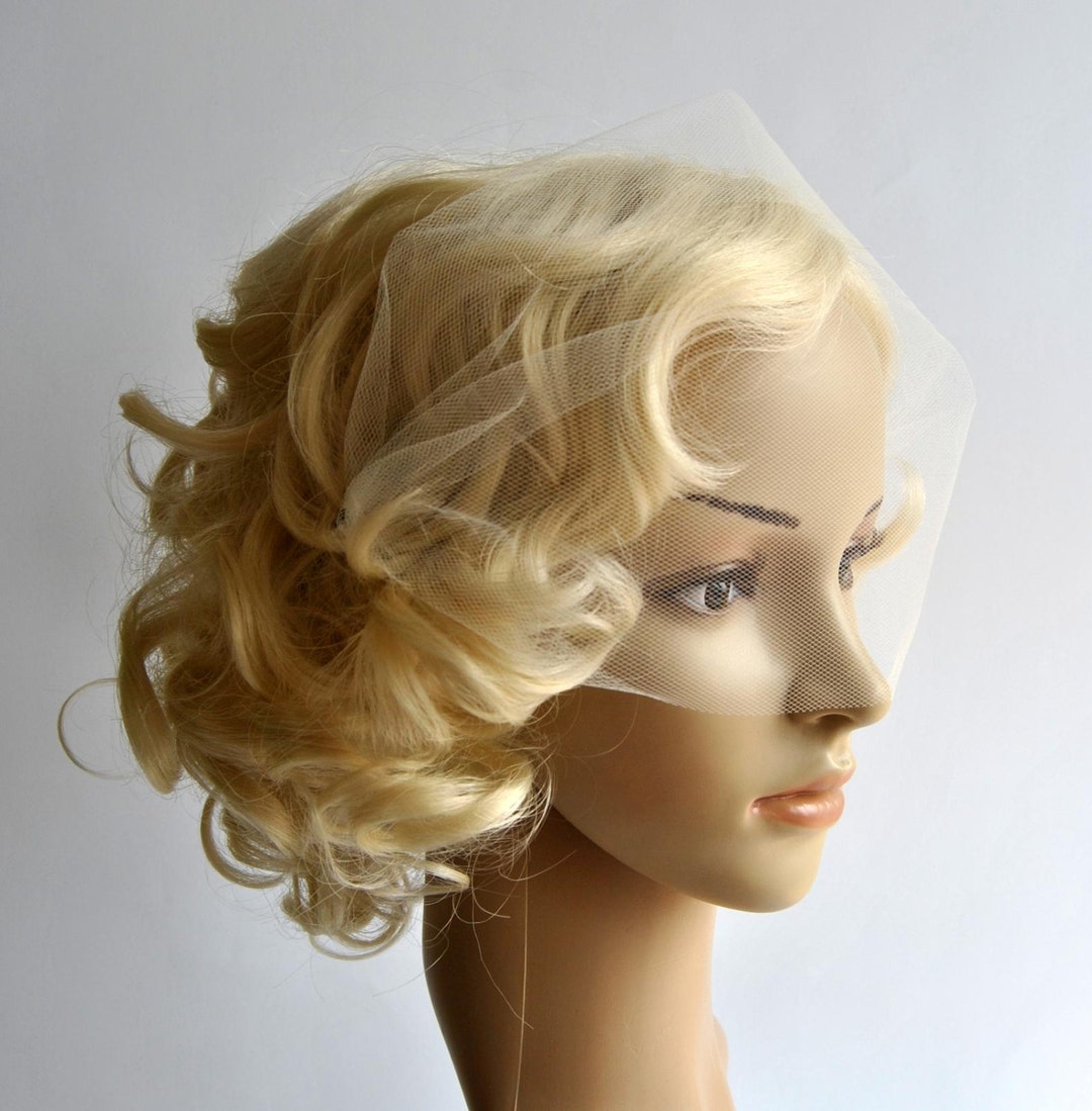 Tulle Bandeau Veil, Birdcage Veil, Wedding Veil, Bridal Veil, Tulle ...
