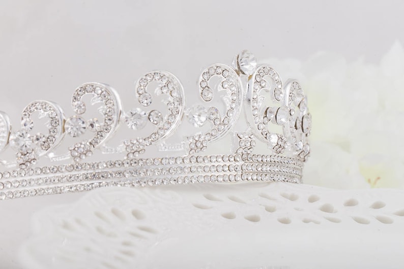Tiara Rhinestone Charlotte Wedding Bridal Crown Princess Etsy