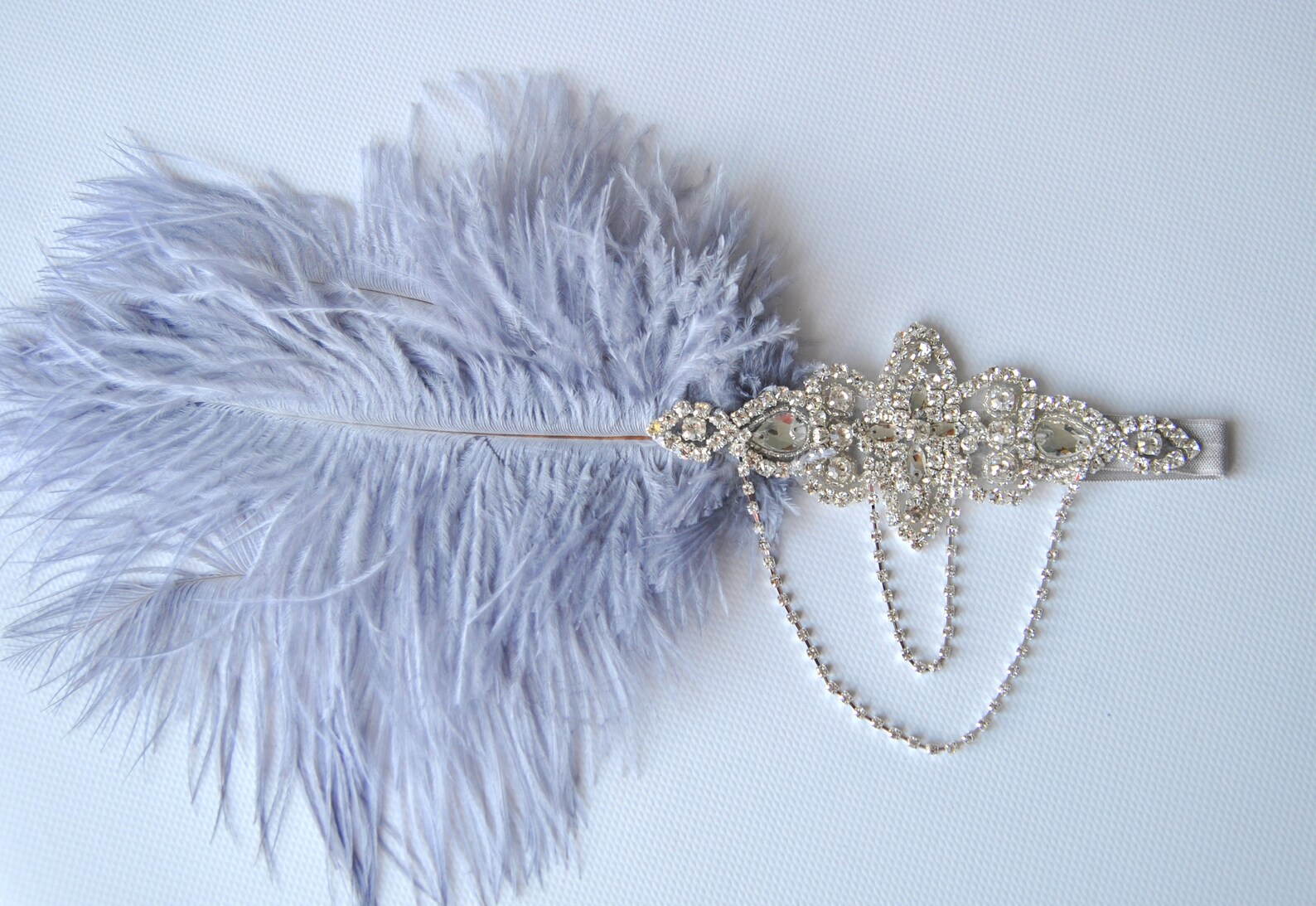 Flapper Rhinestone Feather Headband 1920'sfeather - Etsy