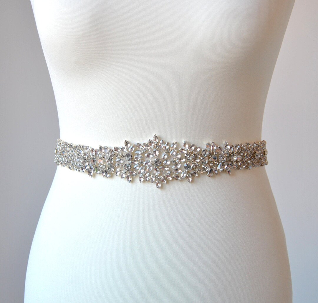 Bridal Sash Wedding Dress Sash Belt, Rhinestone Crystal Sash Bridal ...