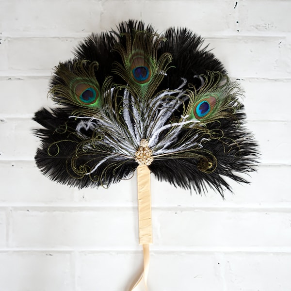 Peacock Feather Fan - Etsy