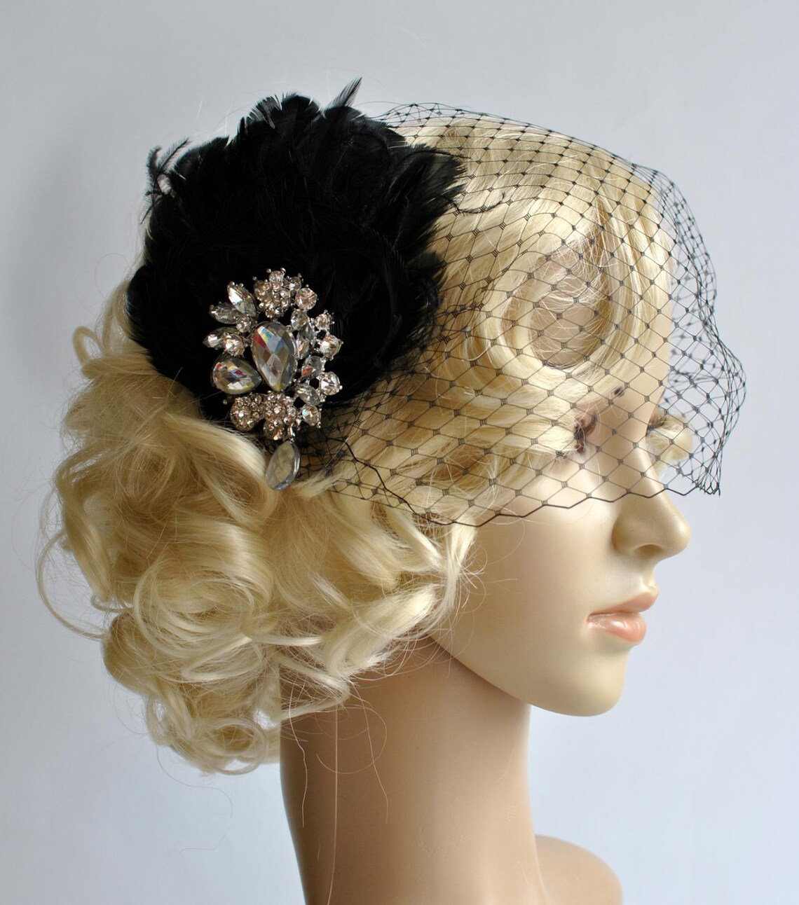 Black Bandeau Veil, Birdcage Veil, Wedding Veil, Bridal Veil, Russian ...