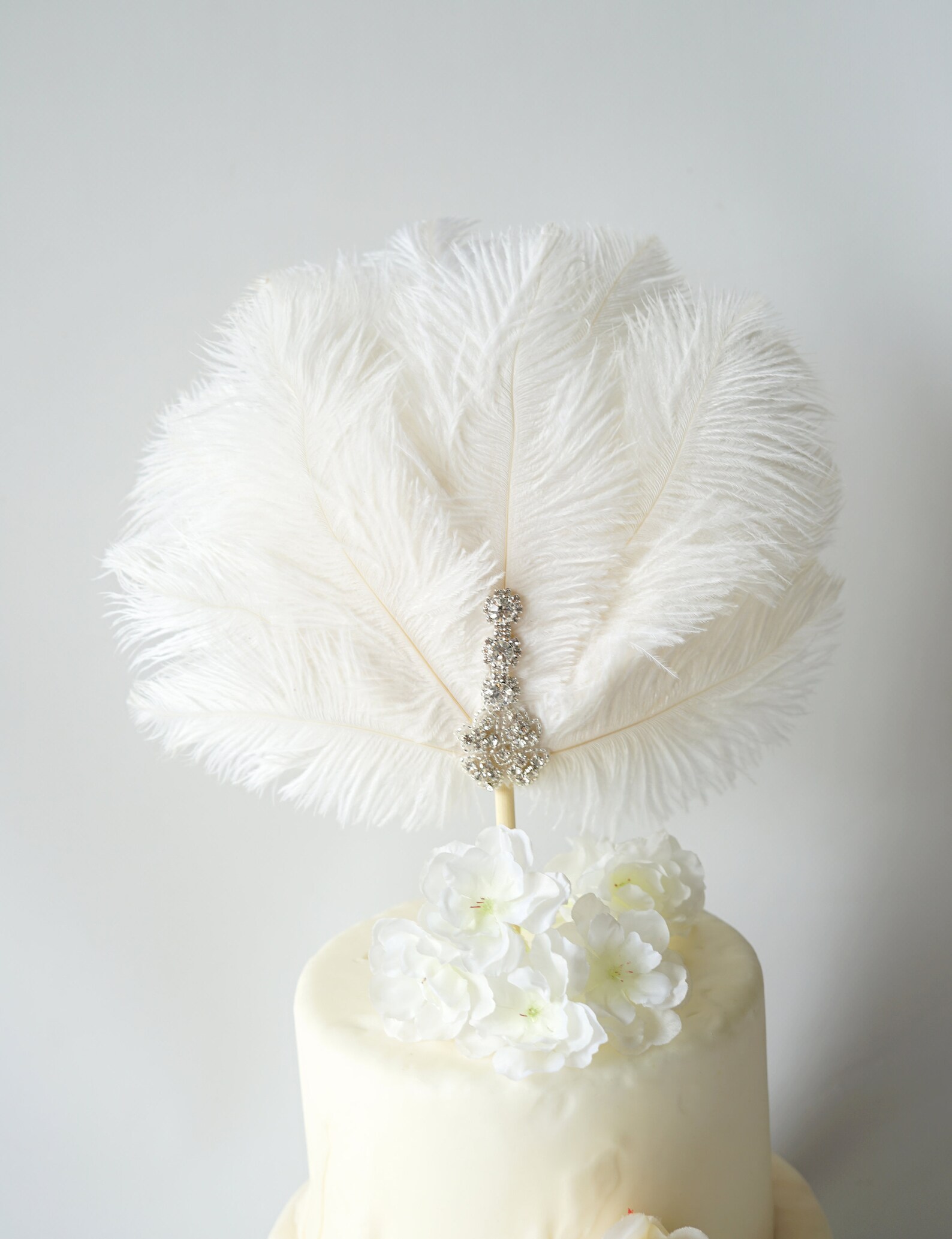 Feather Cake Topper, Gatsby 1920s Wedding White Cake Topper ...