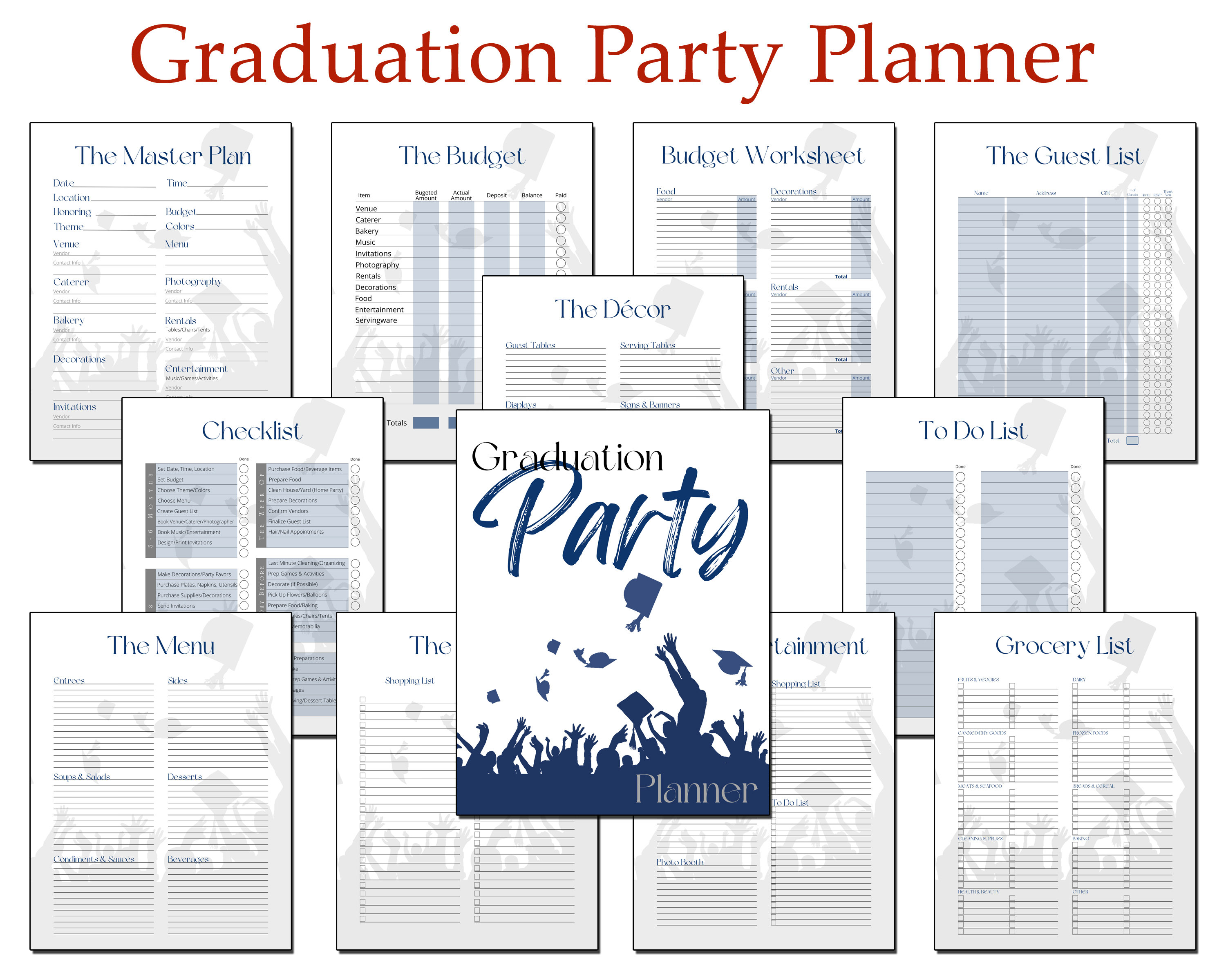 Printable Graduation Party Planner - Etsy