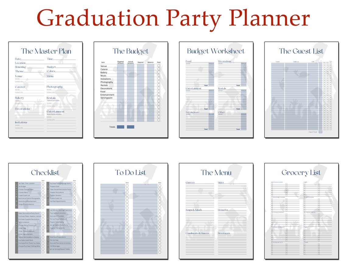 Printable Graduation Party Planner - Etsy