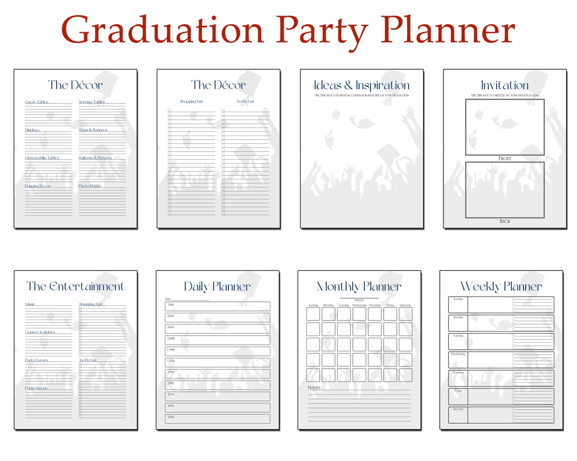 Printable Graduation Party Planner - Etsy