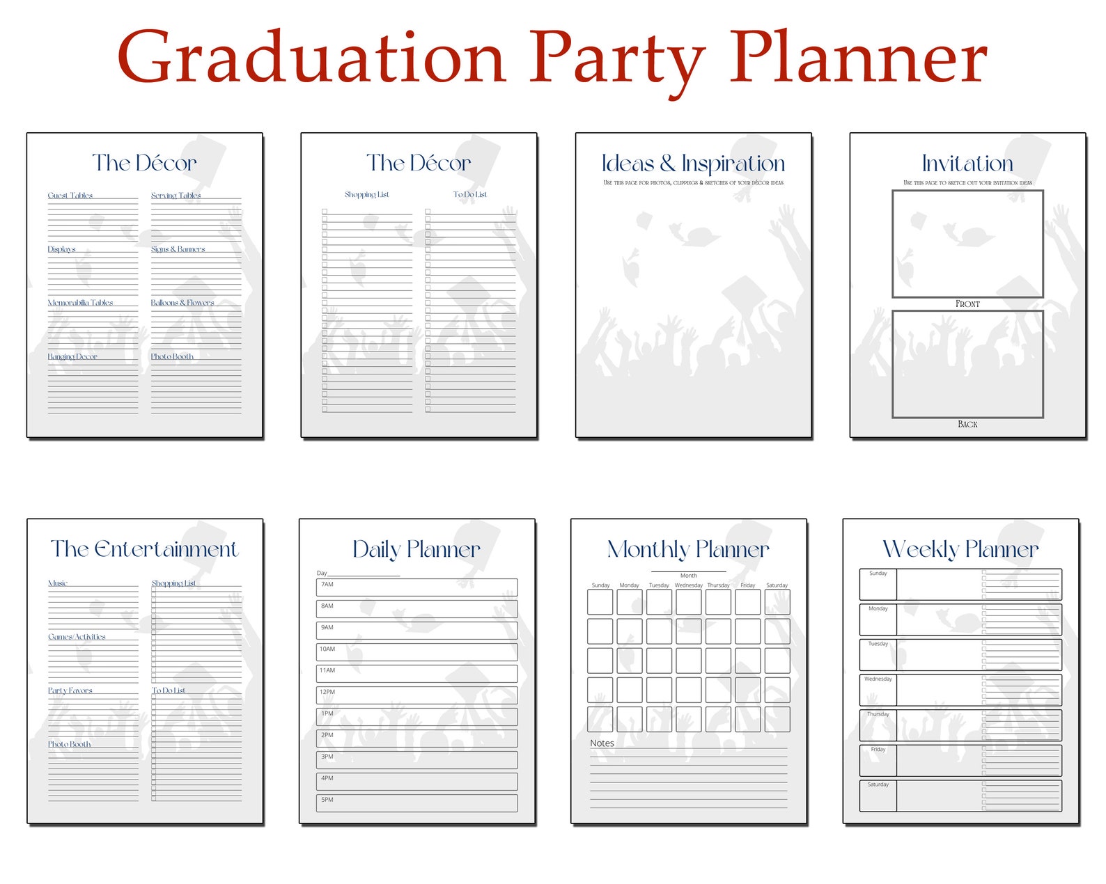 Printable Graduation Party Planner - Etsy