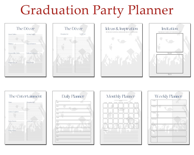 Printable Graduation Party Planner - Etsy