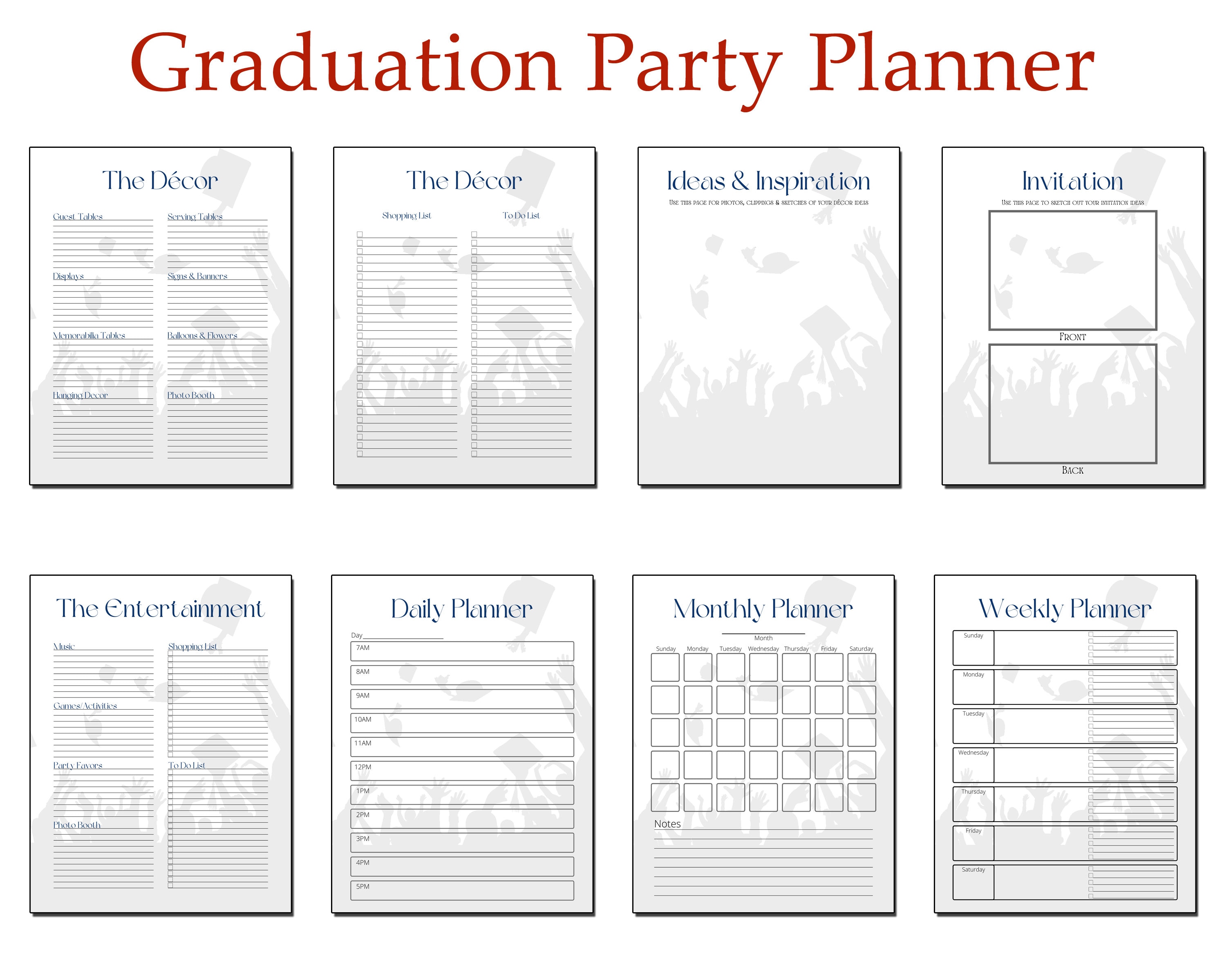 Printable Graduation Party Planner - Etsy